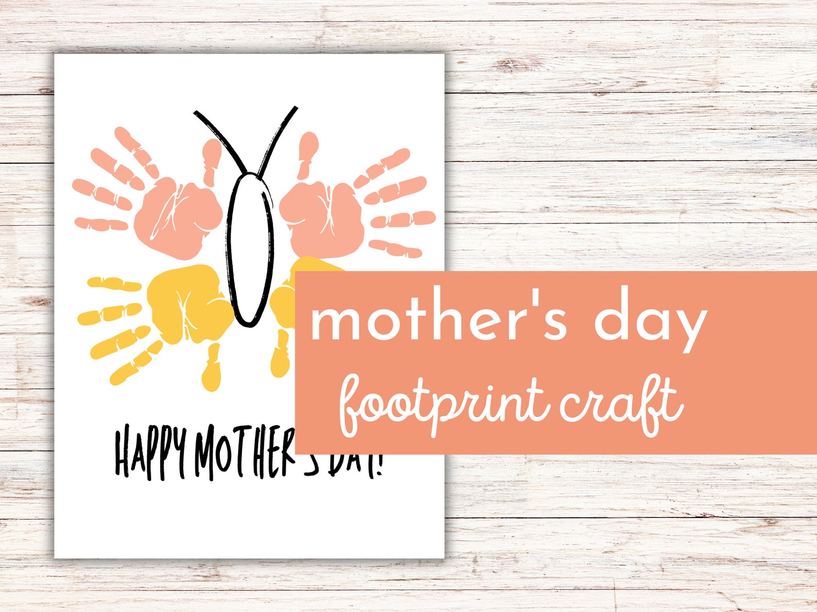 Mother's Day Printable Handprint Craft for Kids and Babies Butterfly ...