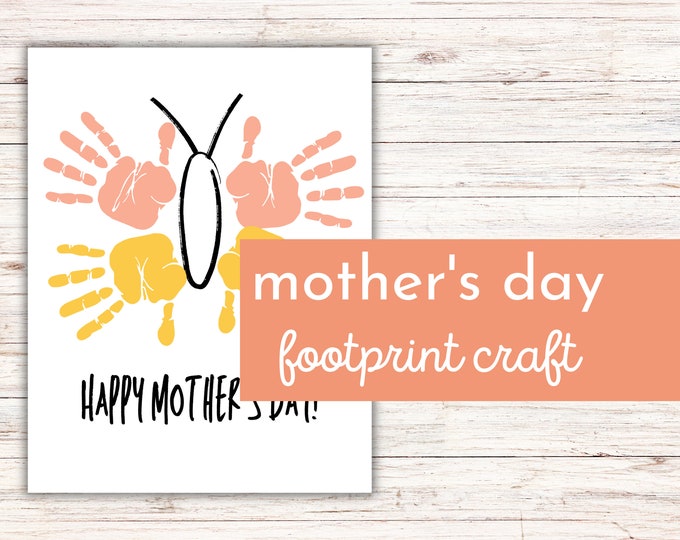 Mothers Day Gift | Butterfly Hand Print DIY Craft | Mother's Day Gift ...