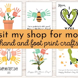 Mother's Day Printable Footprint Craft for Kids and Babies Moon and ...