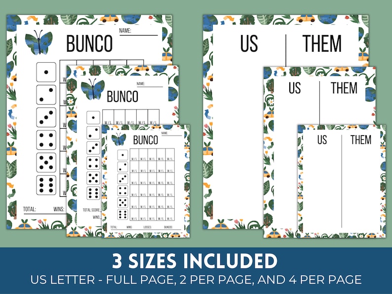 Printable Bunco Score Sheets | Earth Day Bunco Cards | April Bunco Set ...