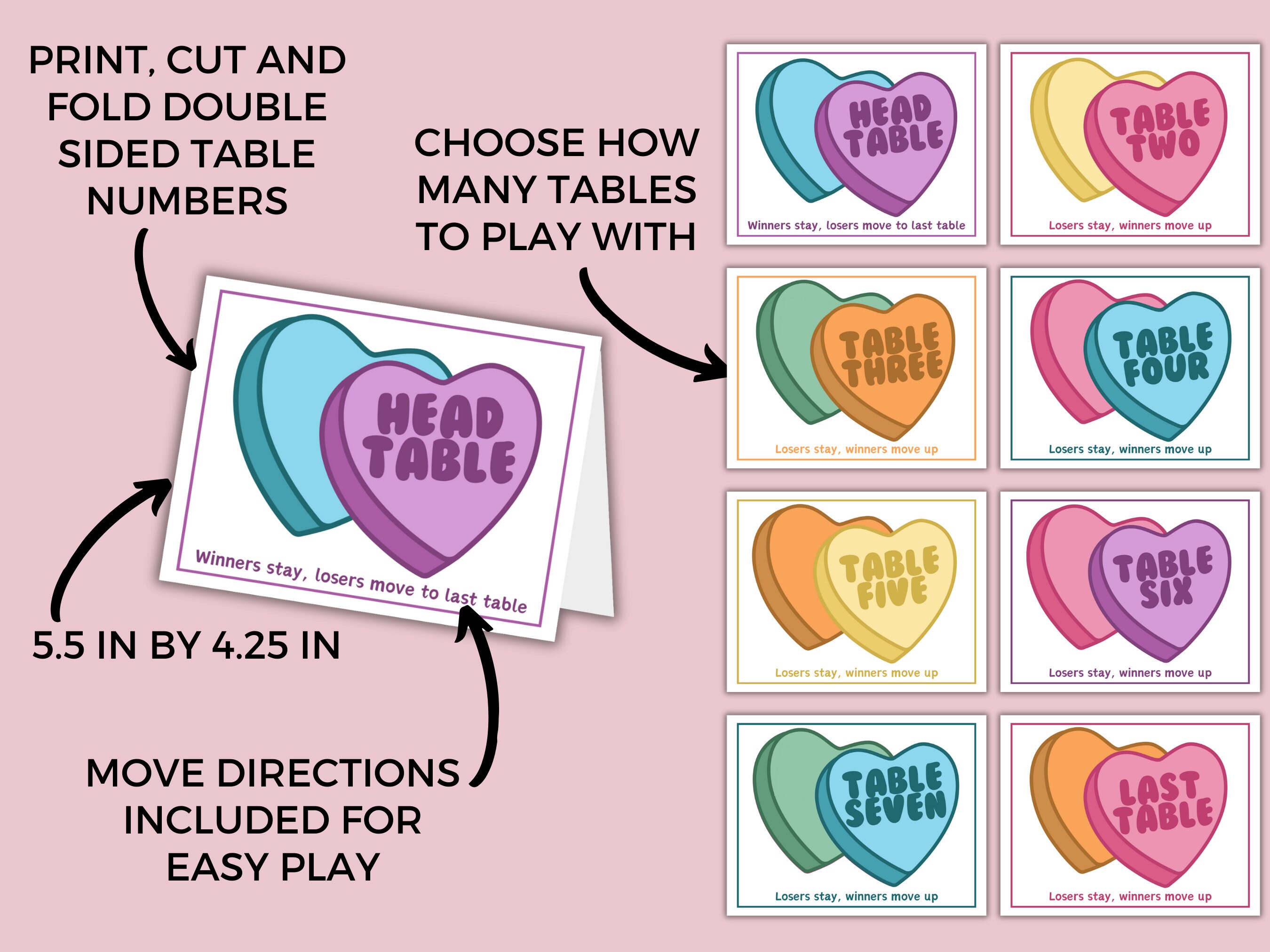 Printable Candy Heart Bunco Score Sheets | Valentine's Day February ...