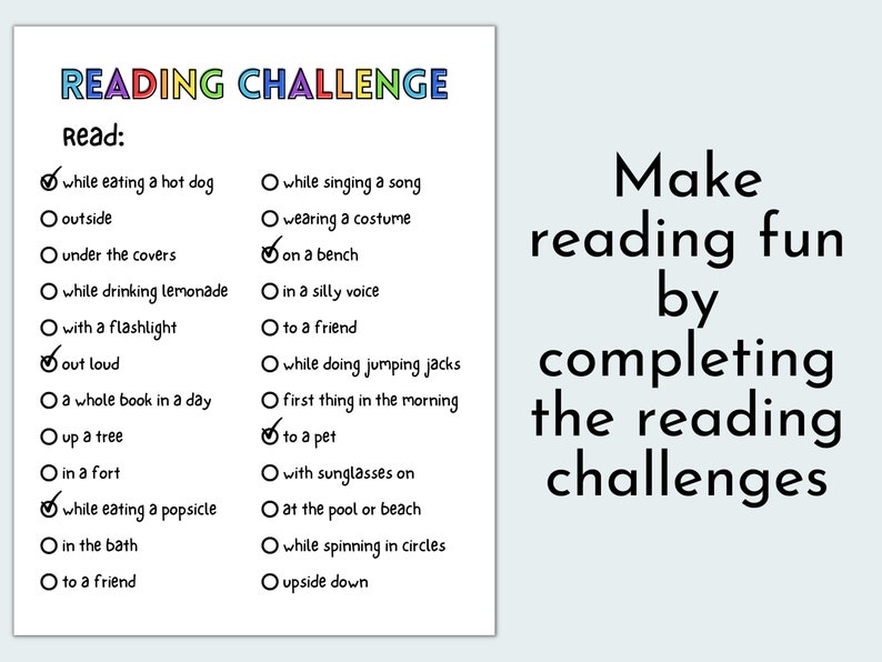 Summer Reading Chart | 100 Book Reading Challenge | Summer Reading Log ...
