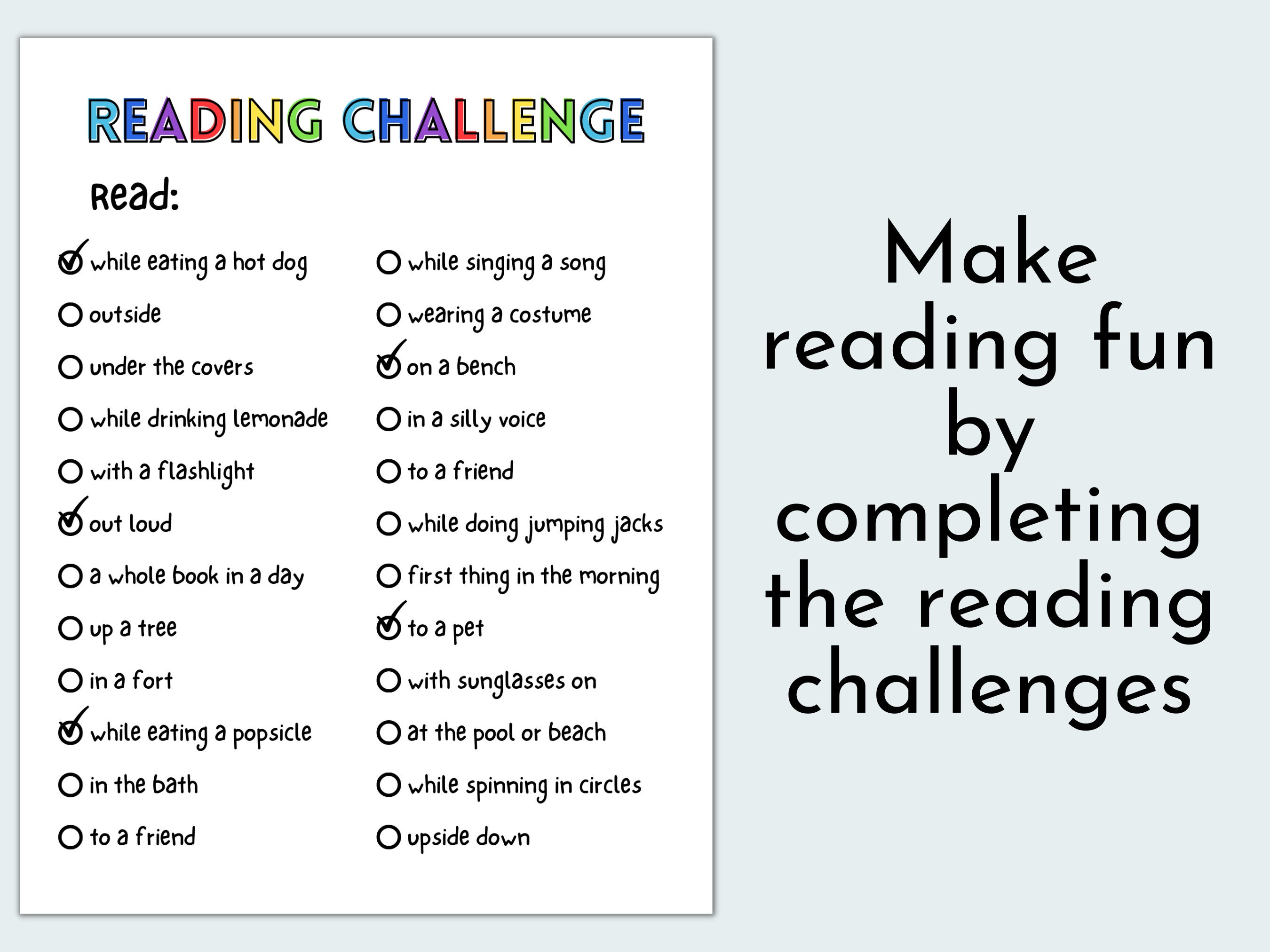 Summer Reading Chart | 100 Book Reading Challenge | Summer Reading Log ...