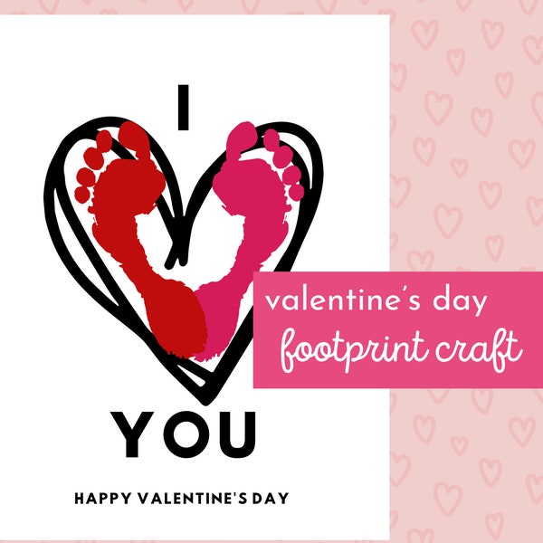 Footprint Valentine Printable - Etsy