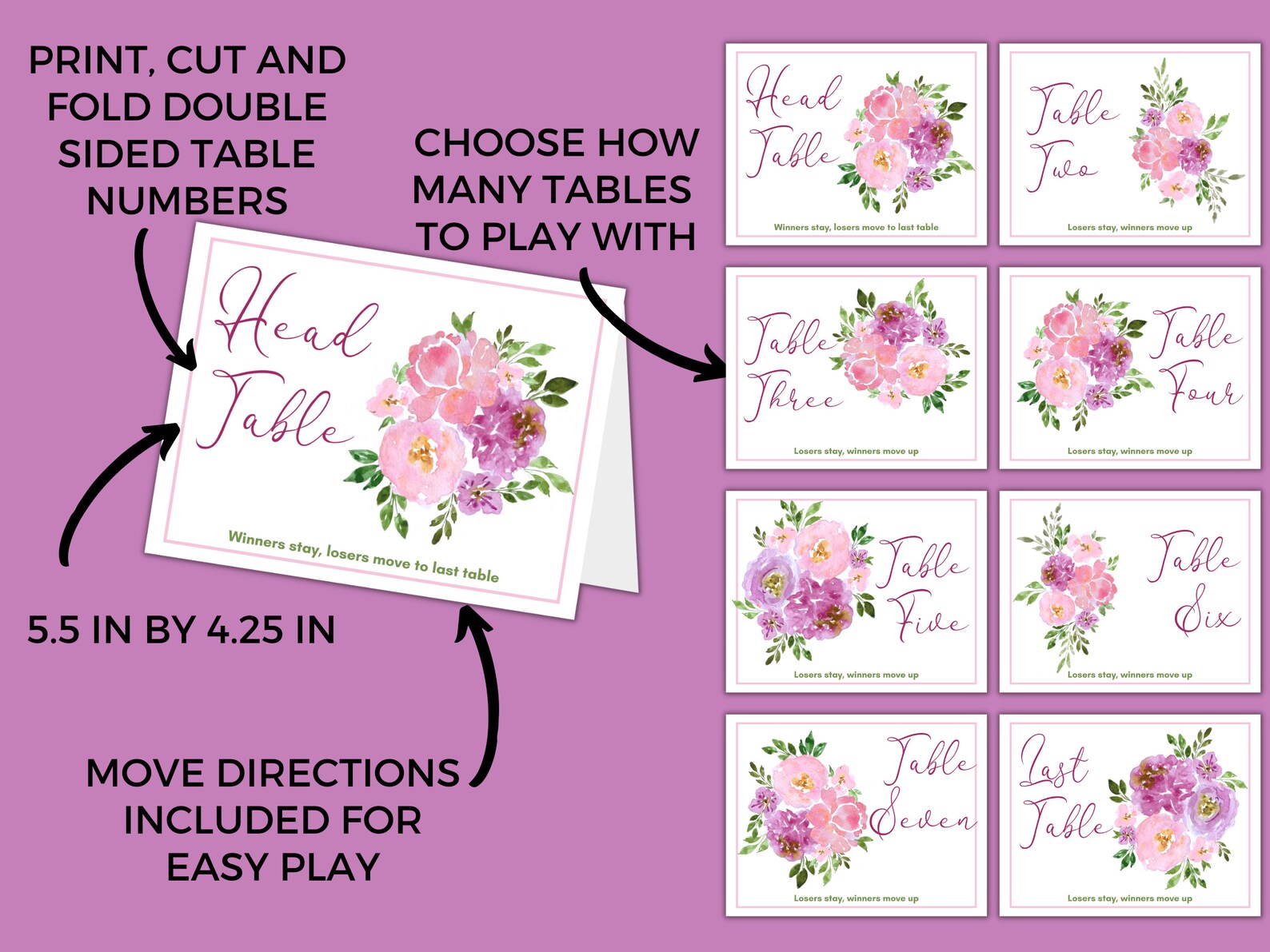 Printable Bunco Score Sheets | Spring Floral Bunco Cards | May Bunco ...