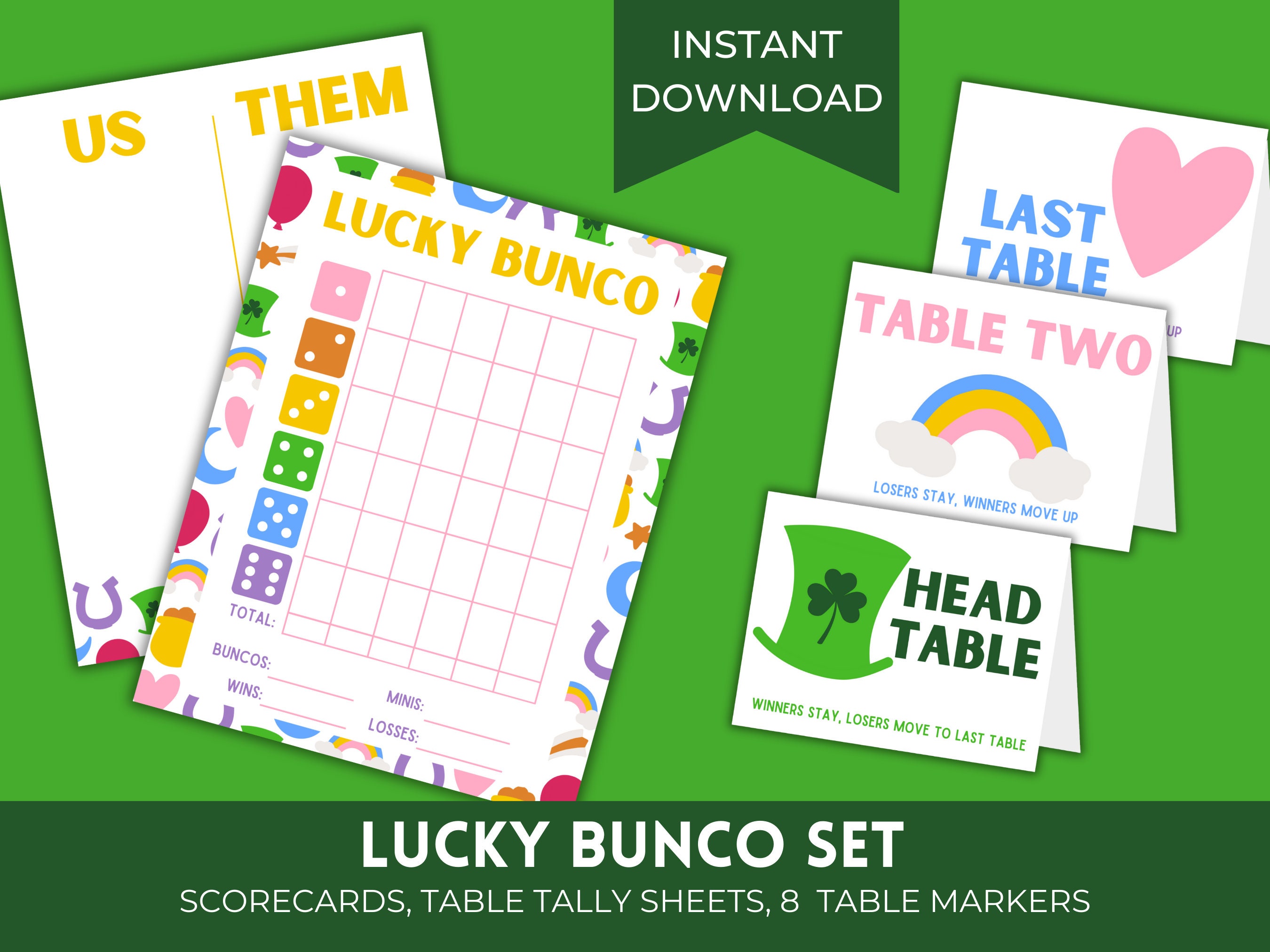 Printable Good Luck Charms Bunco Score Sheets | St Patrick's Day March ...