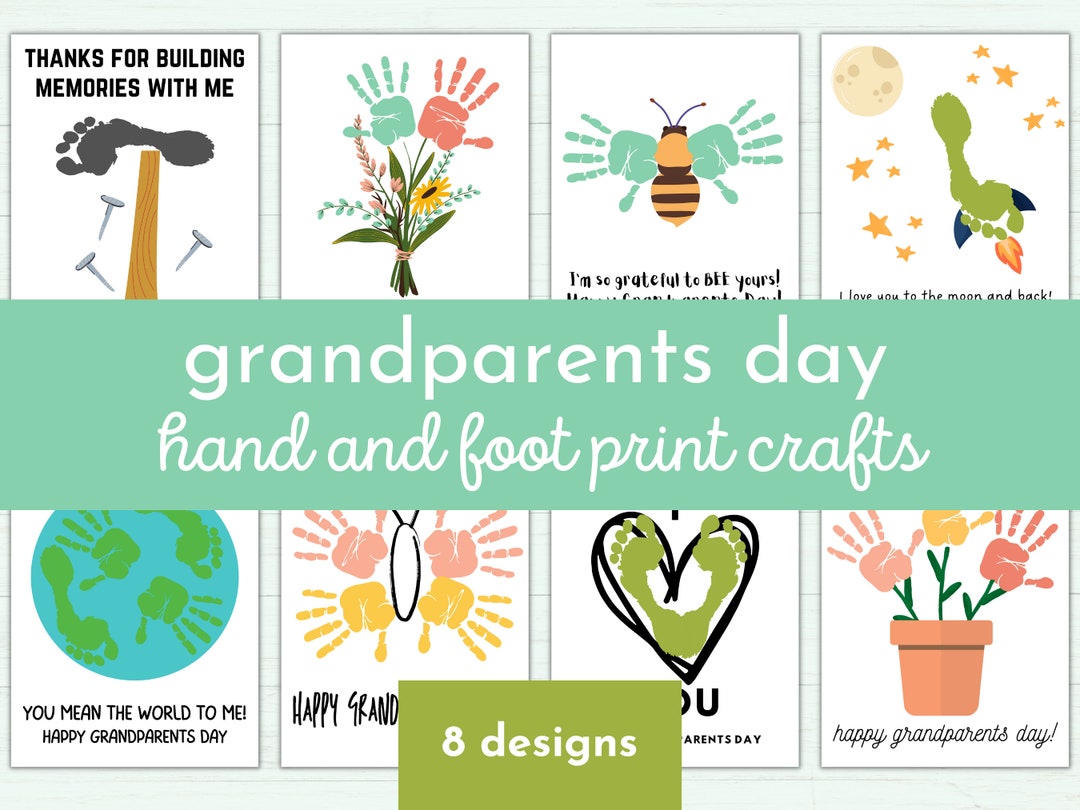 Grandparents Day Printable Handprint Footprint Craft for Kids & Babies ...