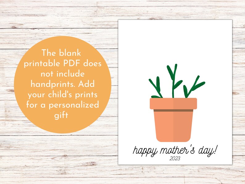 Mother's Day Printable Handprint Flower Pot Craft for - Etsy