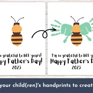 Father's Day Printable Handprint Bee Craft for Kids & Babies | DIY Gift ...