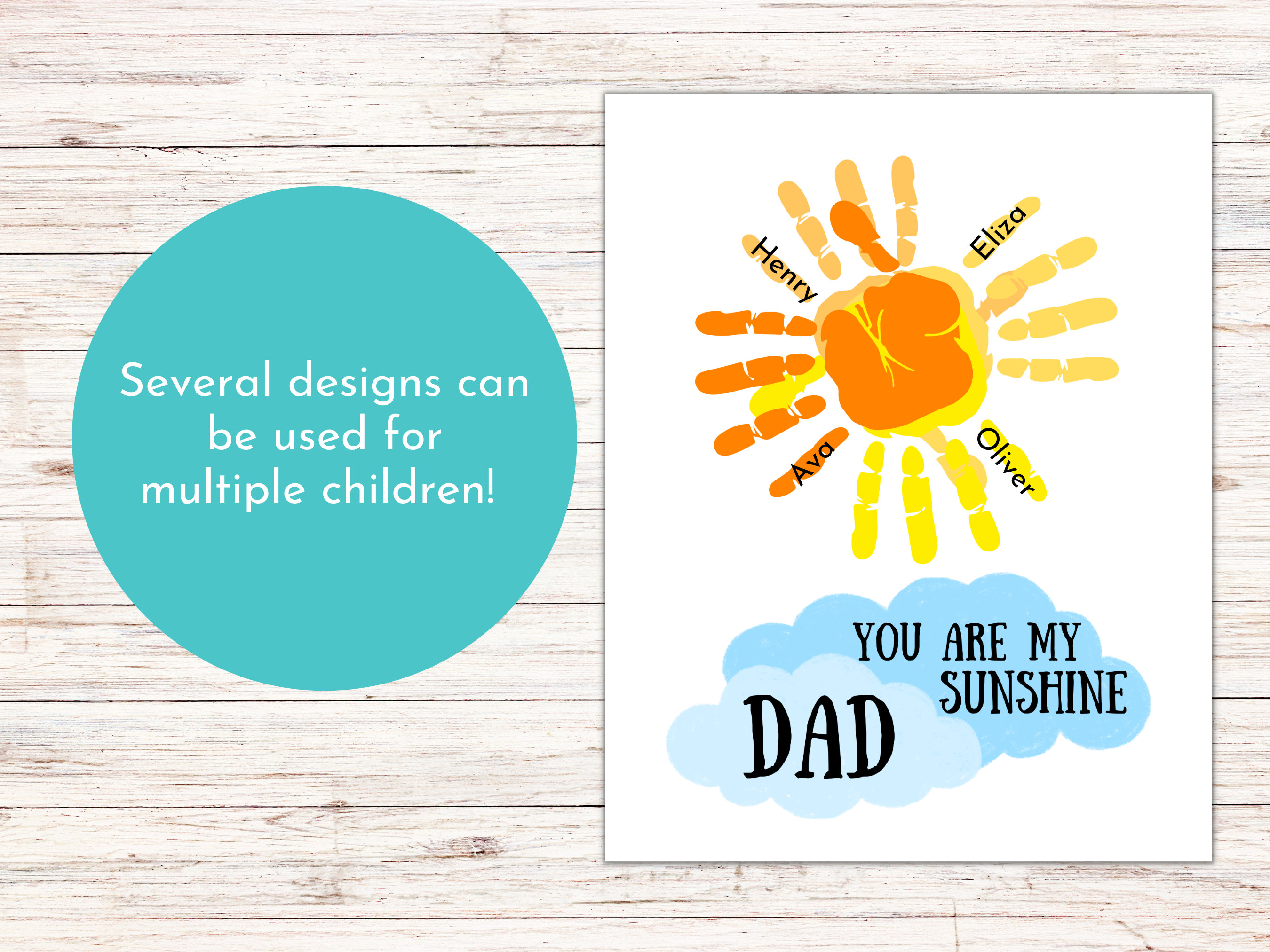 Father's Day Printable Handprint Craft for Kids & Babies - Etsy