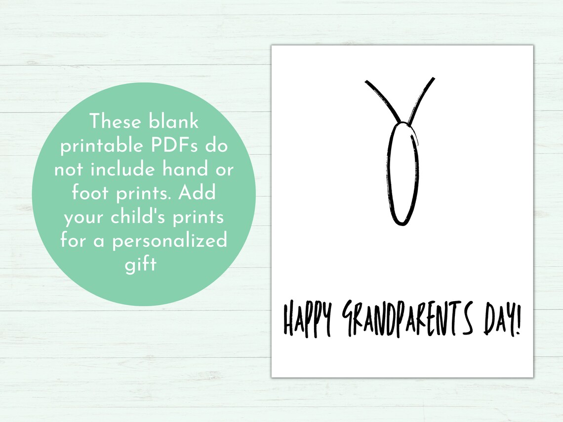 Grandparents Day Printable Handprint Footprint Craft for Kids - Etsy