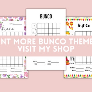 Printable Bunco Score Sheets | Spring Floral Bunco Cards | May Bunco ...