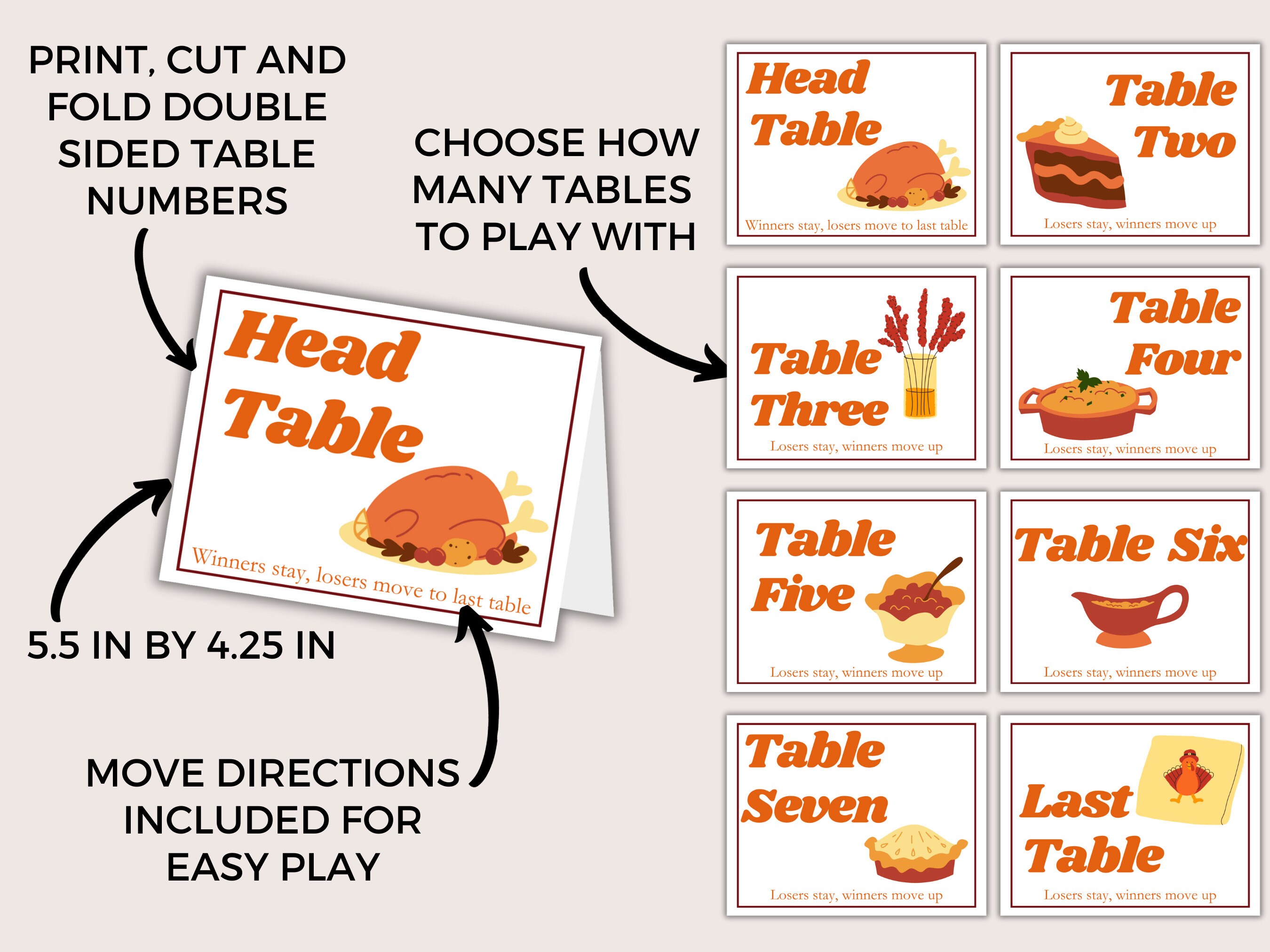 Printable Thanksgiving Bunco Score Sheets | November Bunco Set for ...