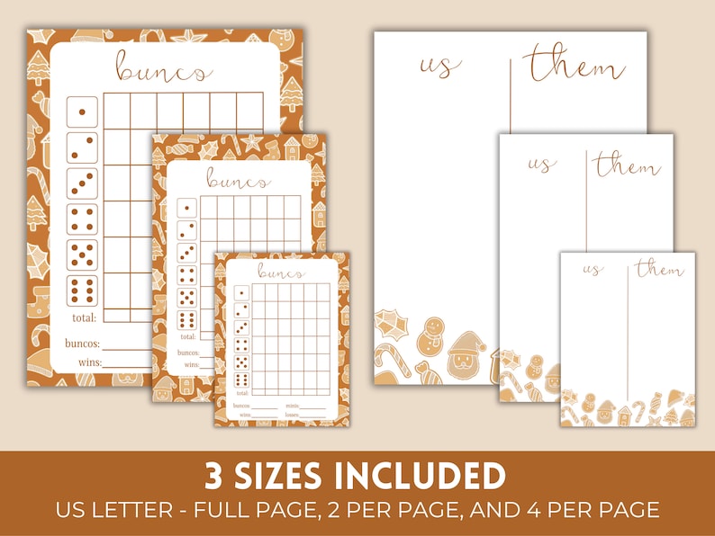 Printable Gingerbread Bunco Score Sheets | Christmas Bunco Cards ...
