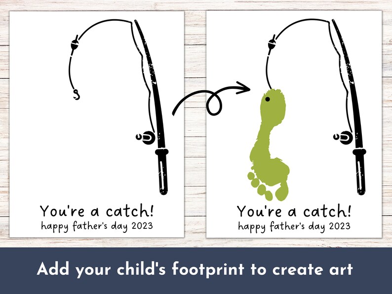 Father's Day Printable Fish Footprint Craft for Kids & Babies Fishing ...