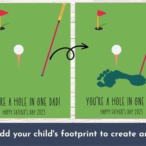 Father's Day Printable Golf Footprint Craft for Kids & Babies | Golf ...