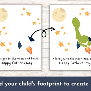 Father's Day Printable Footprint Craft for Kids & Babies | Moon and ...