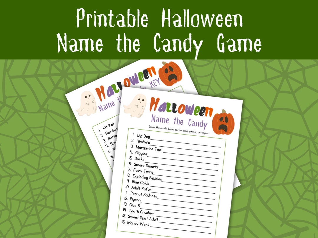 Printable Halloween Guess the Candy Game | Digital Download Halloween ...