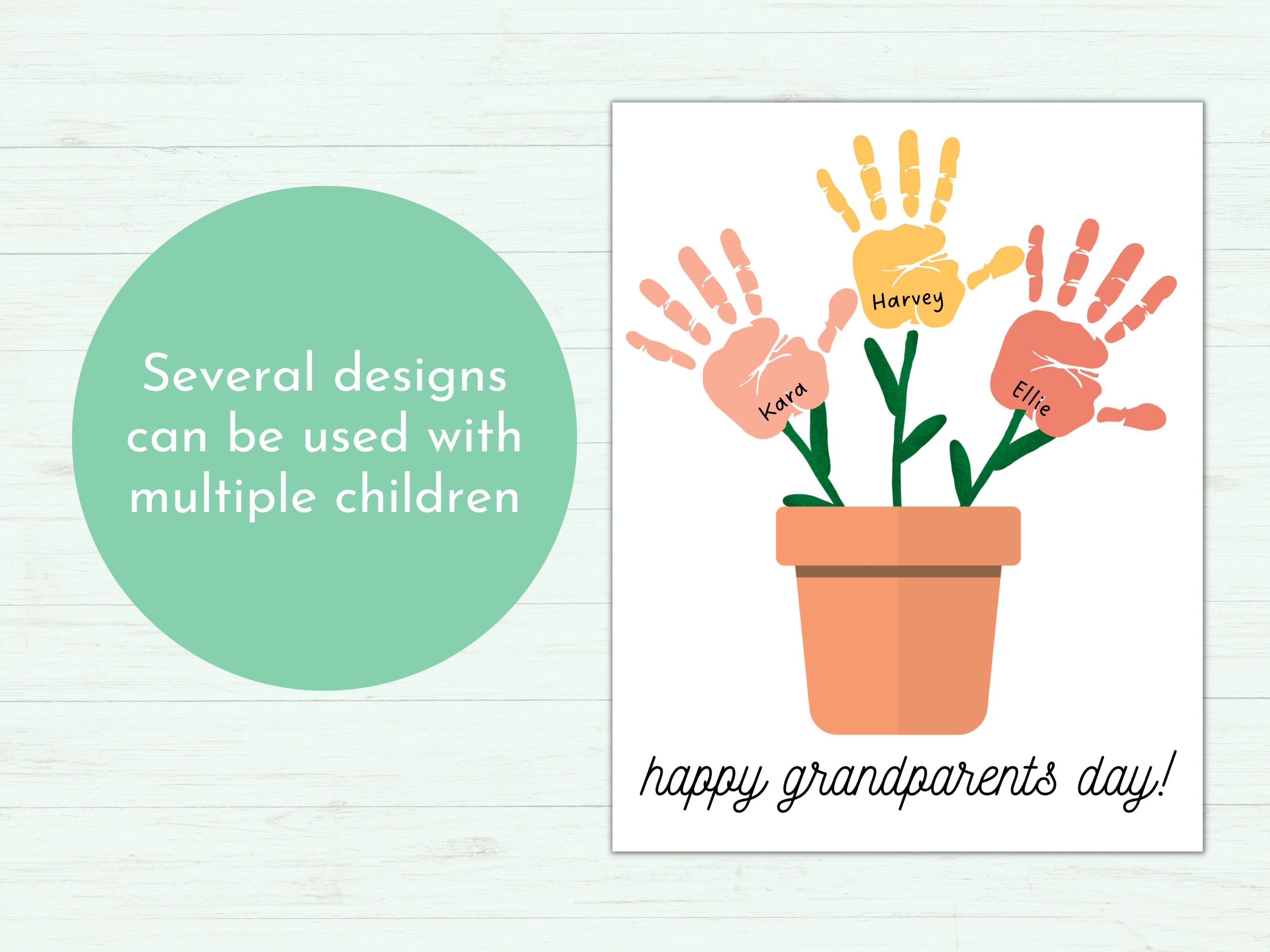 Grandparents Day Printable Handprint Footprint Craft for Kids & Babies ...