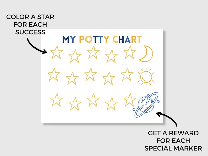 Space Themed Potty Training Printable Pack Potty Training Chart Potty ...