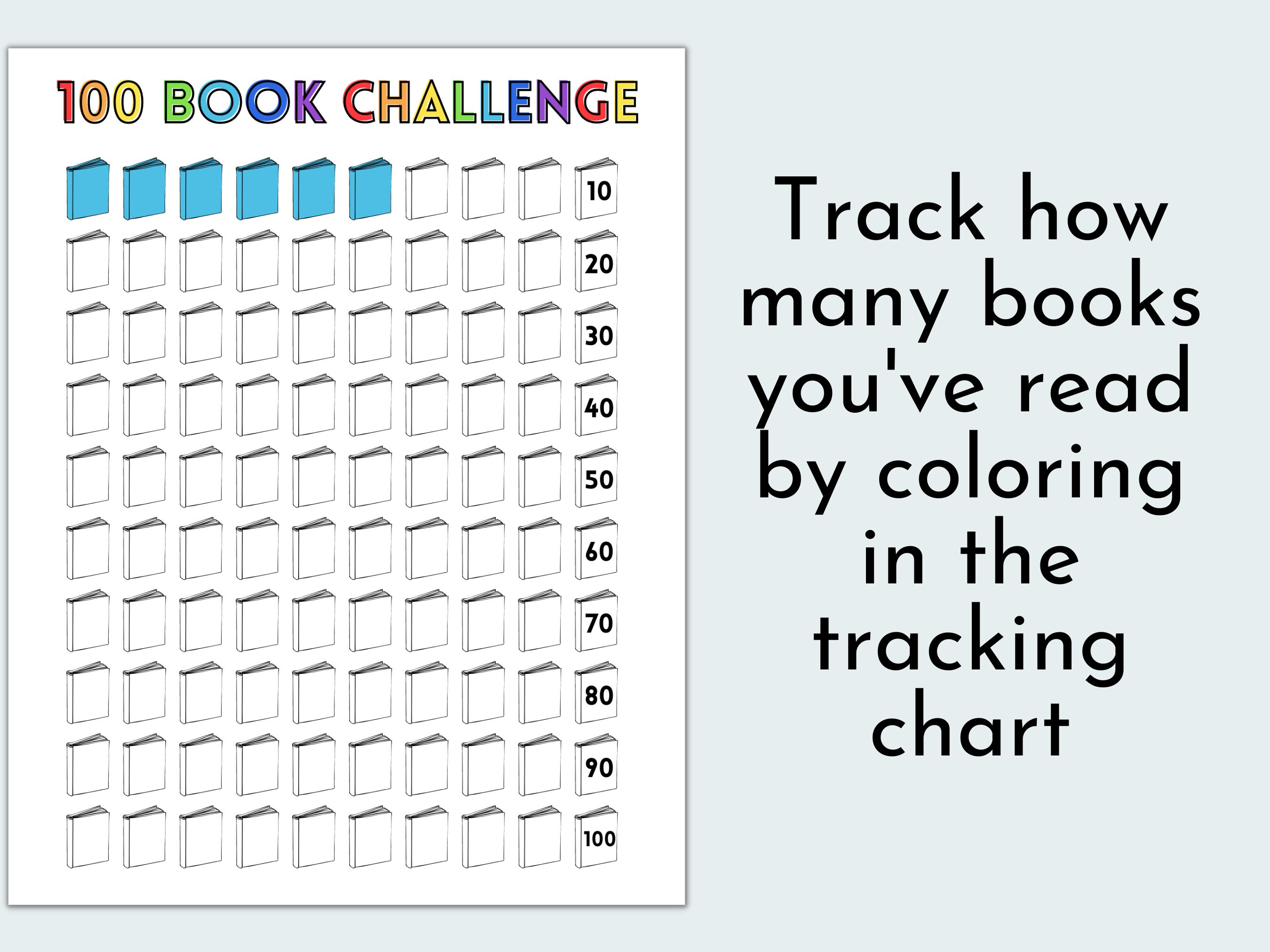 Summer Reading Chart | 100 Book Reading Challenge | Summer Reading Log ...