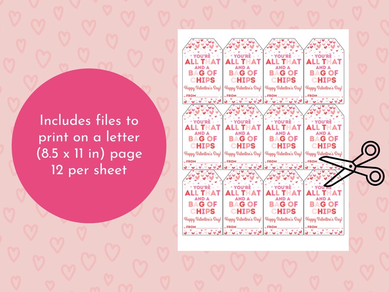 You're All That and a Bag of Chips Valentine Cards | Printable Kids ...