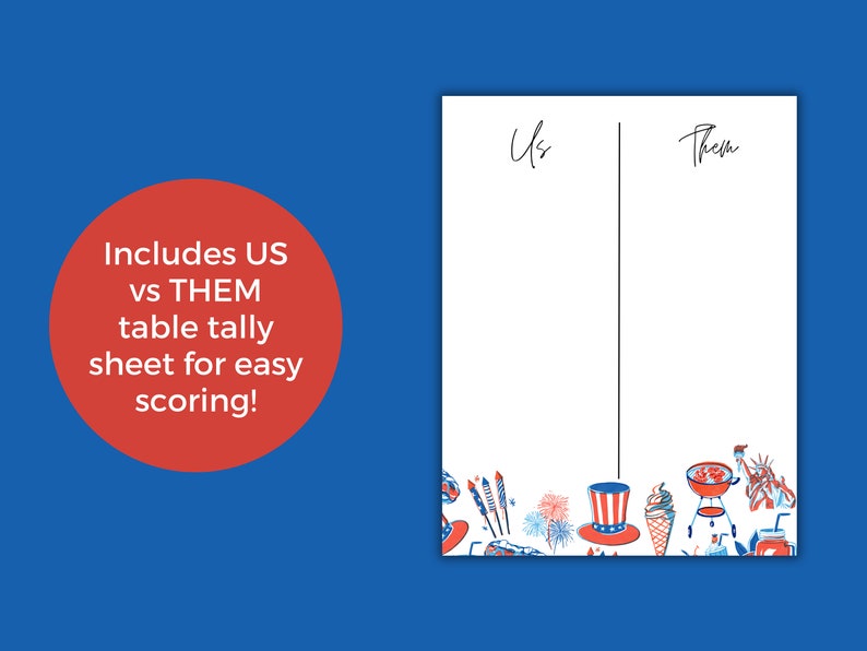 Printable Fourth of July Bunco Score Sheets | Patriotic America Bunco ...