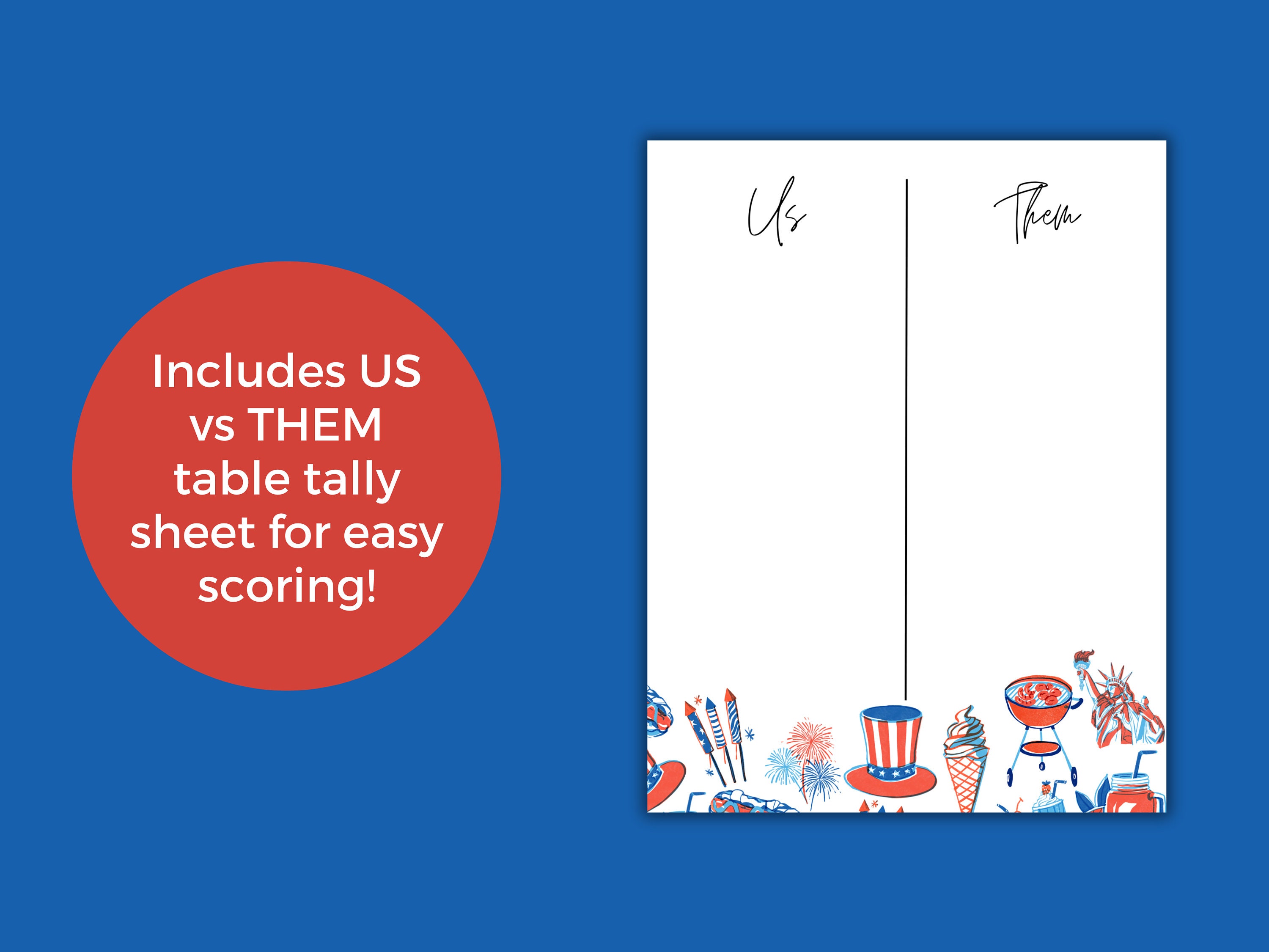 Printable Fourth of July Bunco Score Sheets | Patriotic America Bunco ...