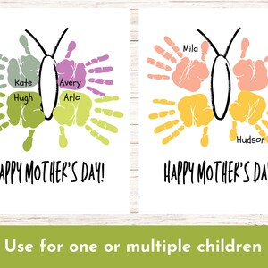 Mother's Day Printable Handprint Craft for Kids and Babies Butterfly ...