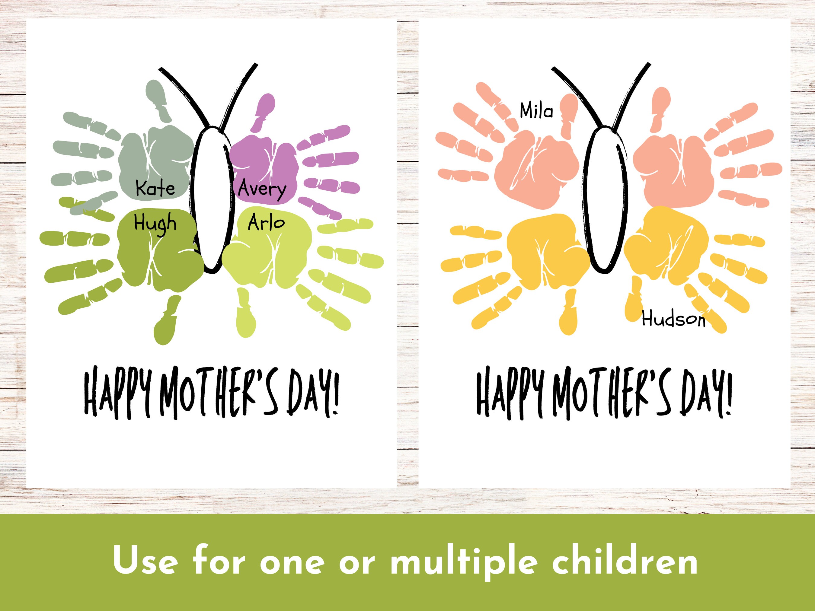 Mother's Day Printable Handprint Craft for Kids and Babies Butterfly ...
