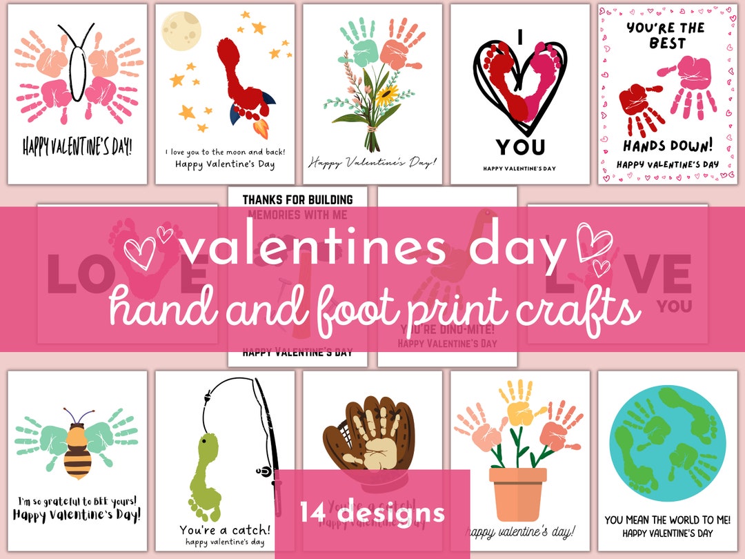 Valentine's Day Printable Handprint Footprint Craft for Kids & Babies ...