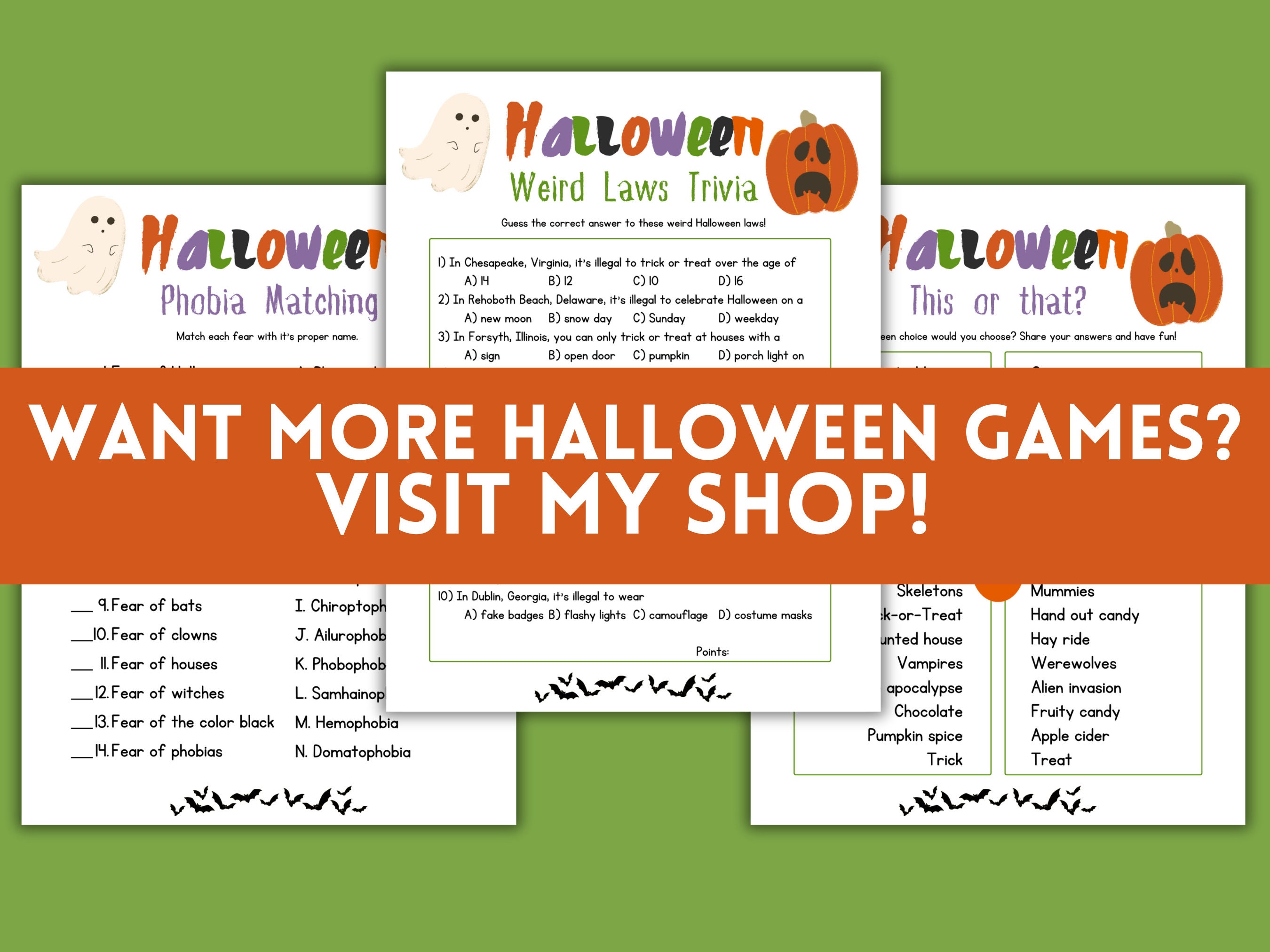 Printable Halloween Guess the Candy Game | Digital Download Halloween ...