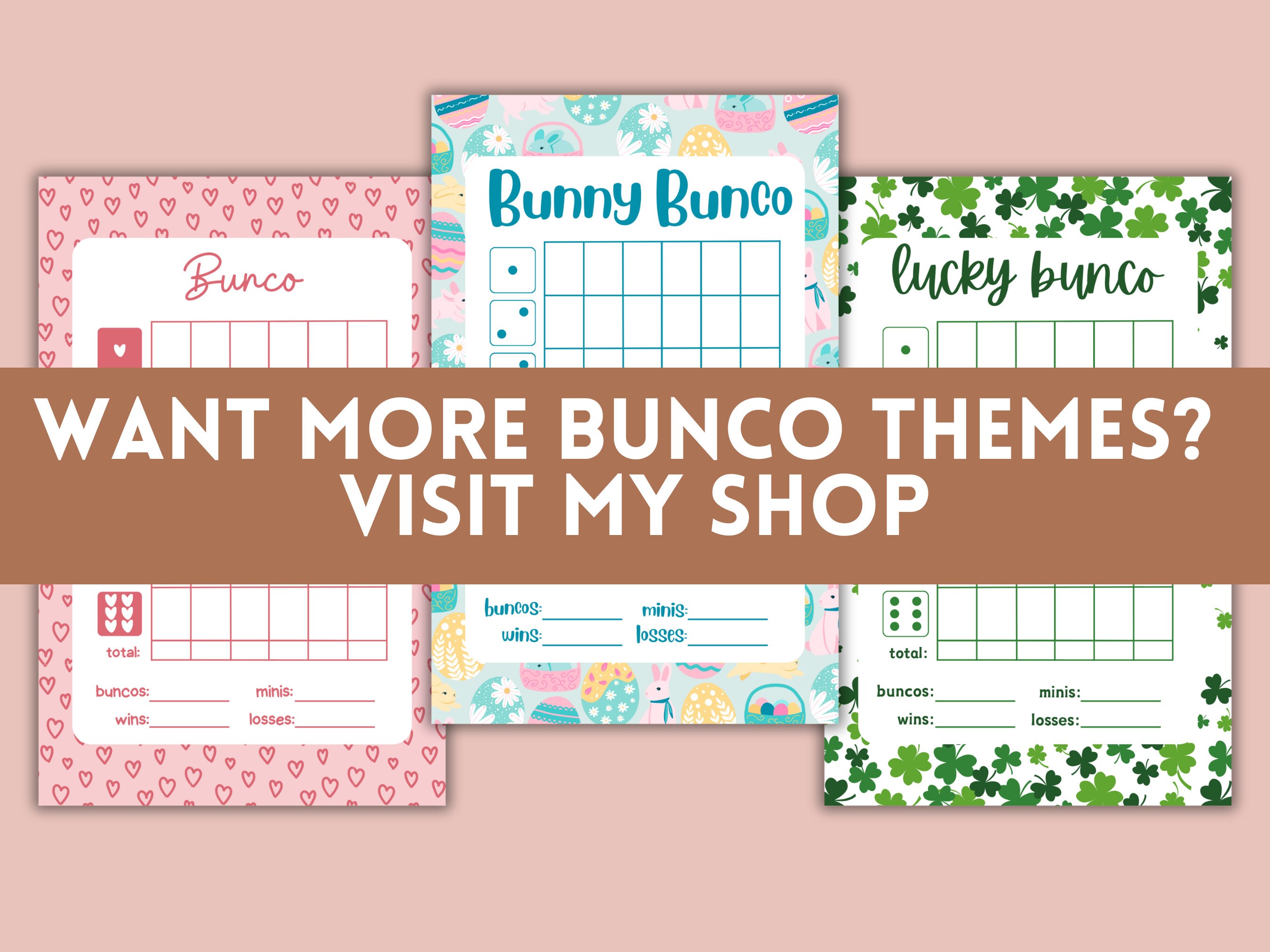 Printable Easter Bunny Bunco Score Sheets | Spring Easter March April ...