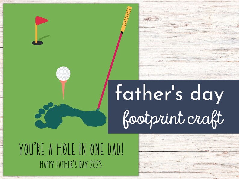 Father's Day Printable Golf Footprint Craft for Kids & Babies | Golf ...