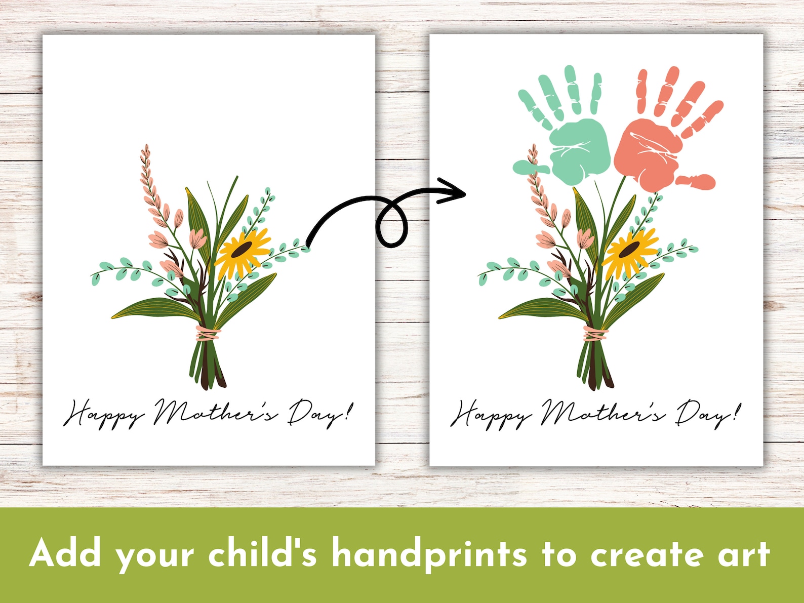 Mother's Day Printable Handprint Craft for Kids and Babies Floral ...