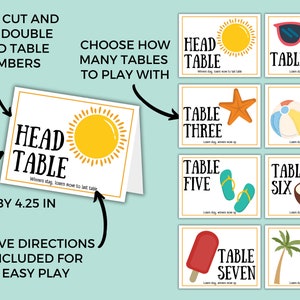 Printable Summer Fun Bunco Score Sheets | Beach Bunco Cards | July ...