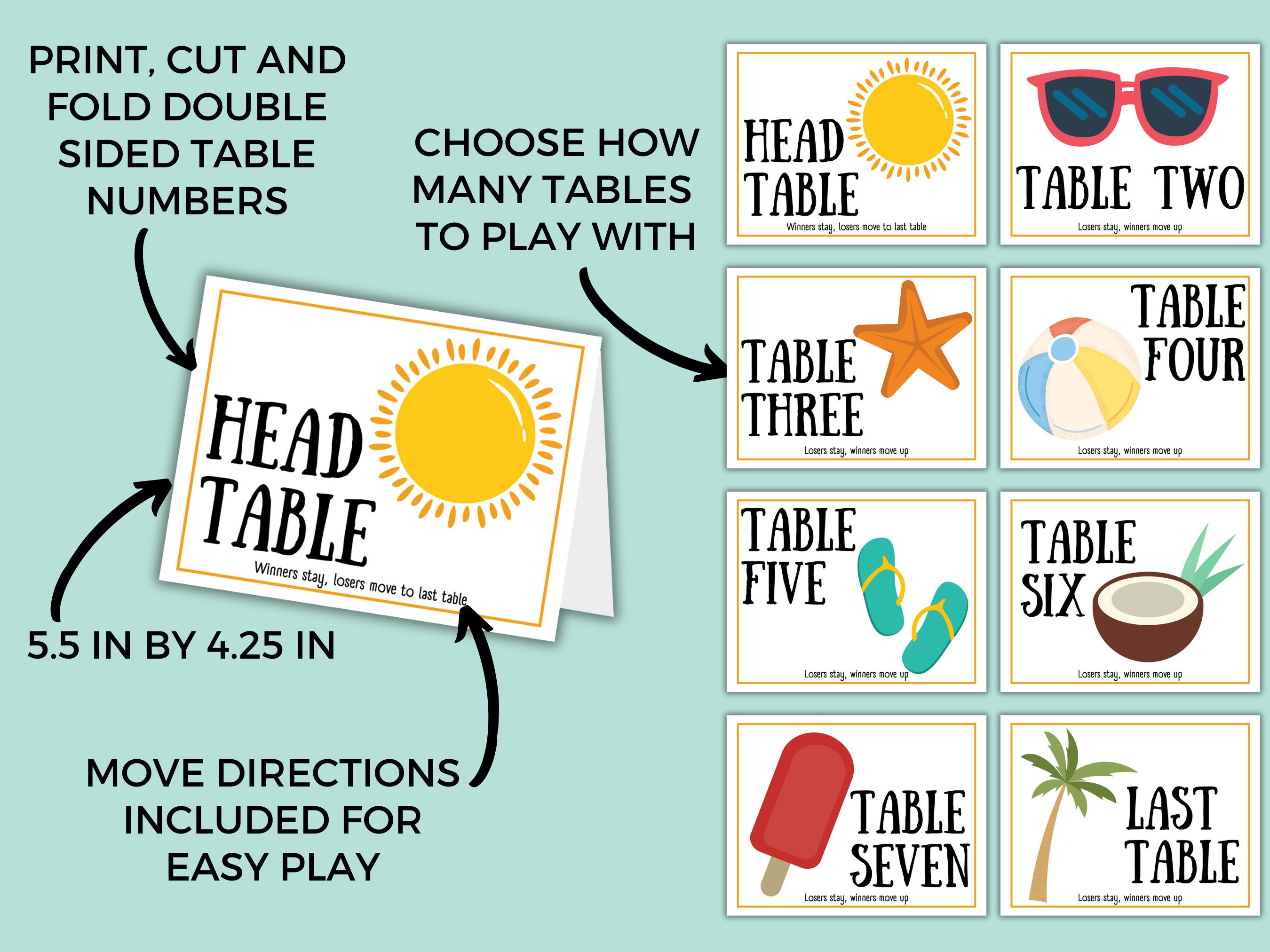 Printable Summer Fun Bunco Score Sheets | Beach Bunco Cards | July ...