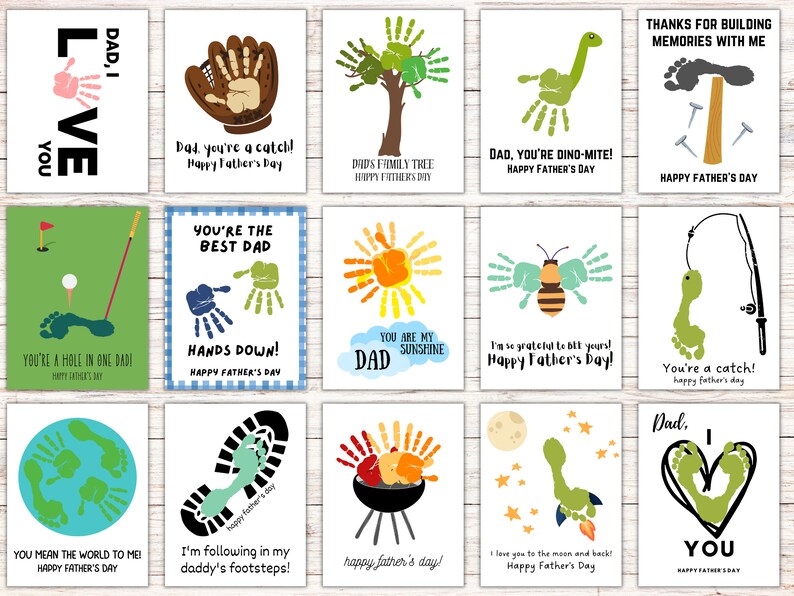 Father's Day Printable Handprint Craft for Kids & Babies Bundle ...