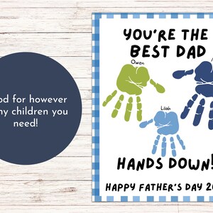 Father's Day Printable Handprint Craft for Kids & Babies | Best Dad ...