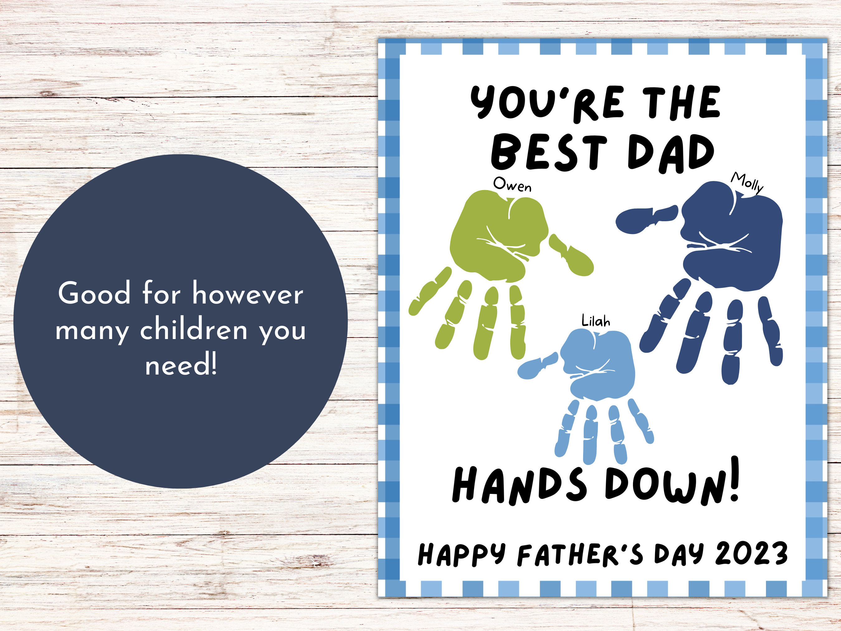 Father's Day Printable Handprint Craft for Kids & Babies Best Dad Hands ...