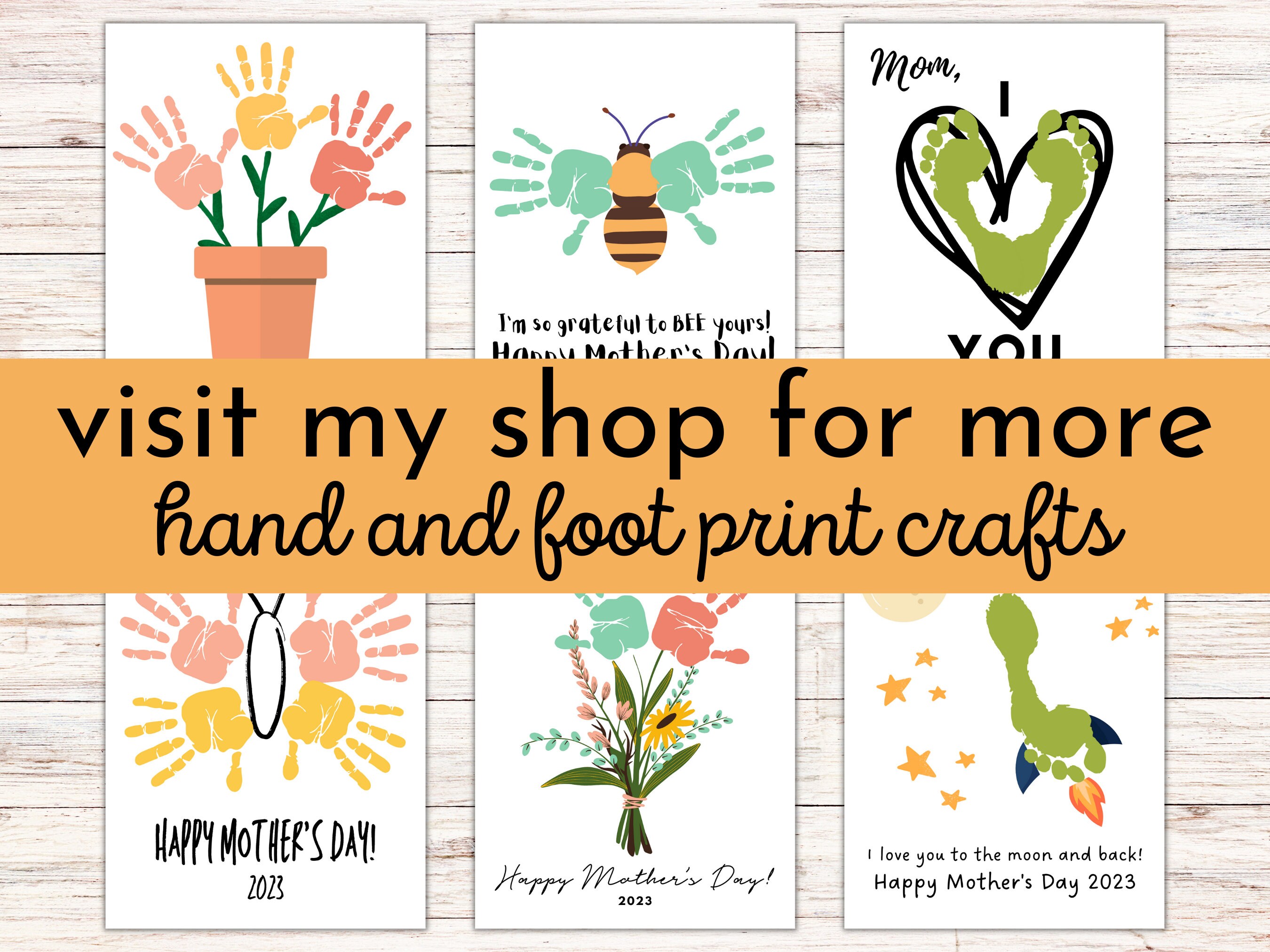 Mother's Day Printable Handprint Flower Pot Craft for Multiple Children ...