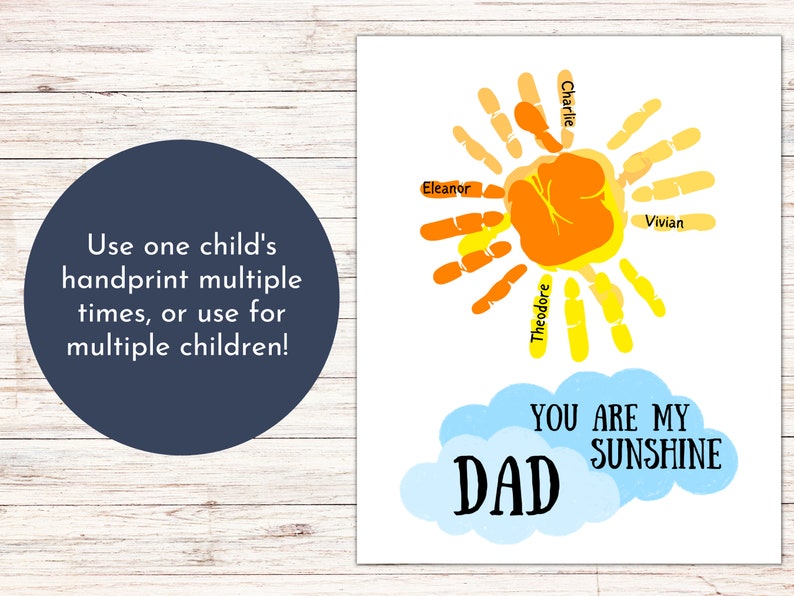 Father's Day Printable Sunshine Handprint Craft for Kids & Babies ...