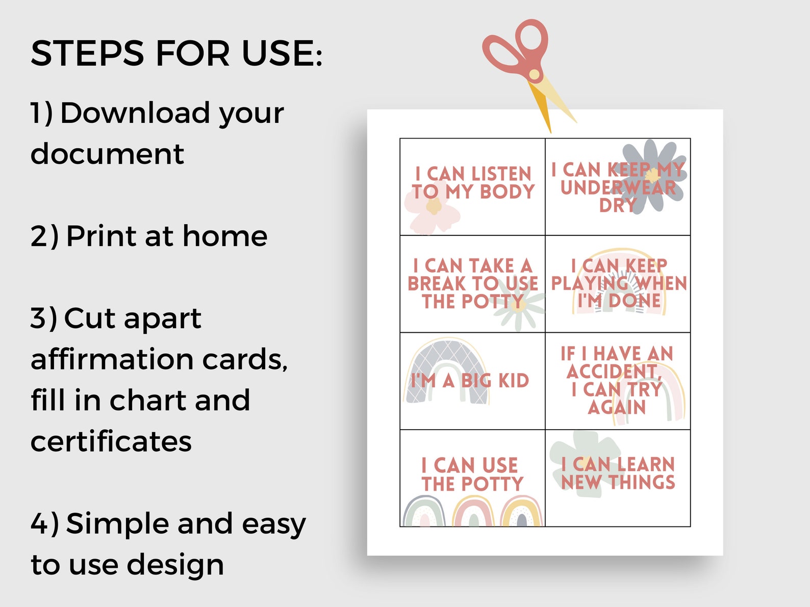 Rainbow Potty Training Printable Pack | Potty Training Chart for Girls ...