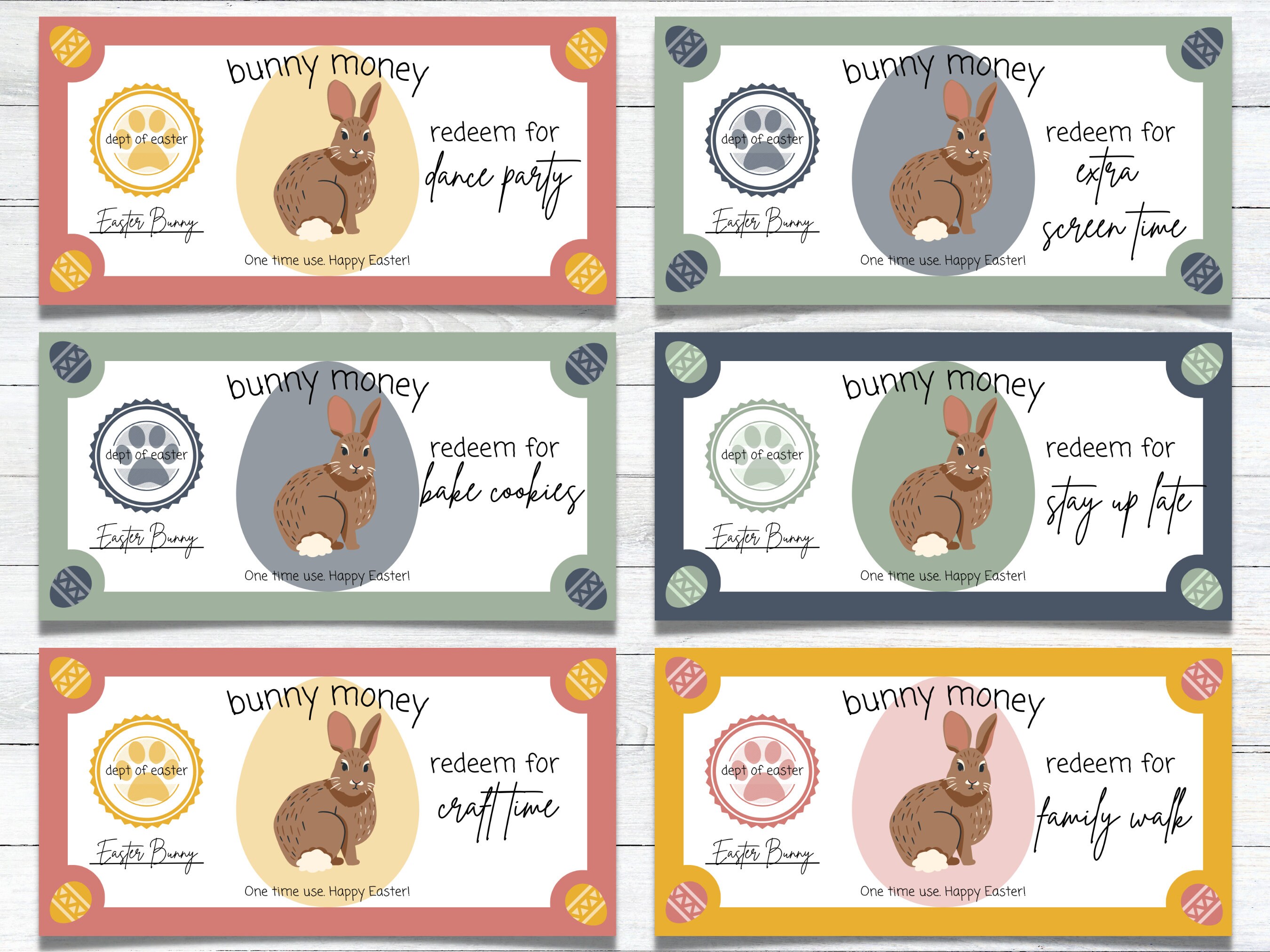 Easter Bunny Money Printable Easter Egg Fillers Easter Coupons Non ...