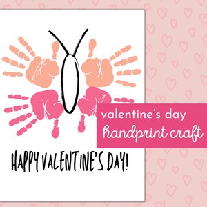 Valentine's Day Printable Handprint Butterfly Craft for Multiple Kids ...