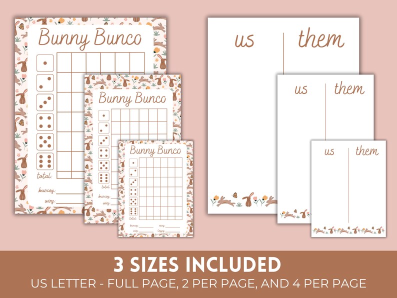 Printable Easter Bunny Bunco Score Sheets | Spring Easter March April ...