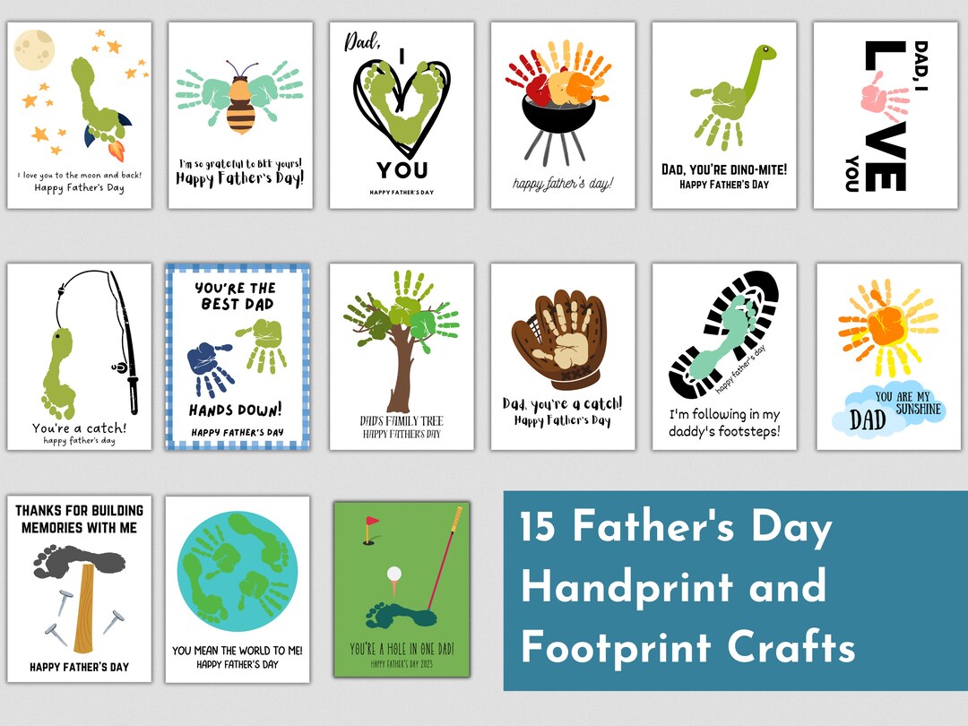 Father's Day Printable Handprint Footprint Craft for Kids & Babies ...