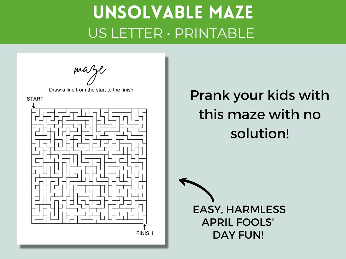 April Fools' Day Prank Printable Activities | Unsolvable Word Search ...