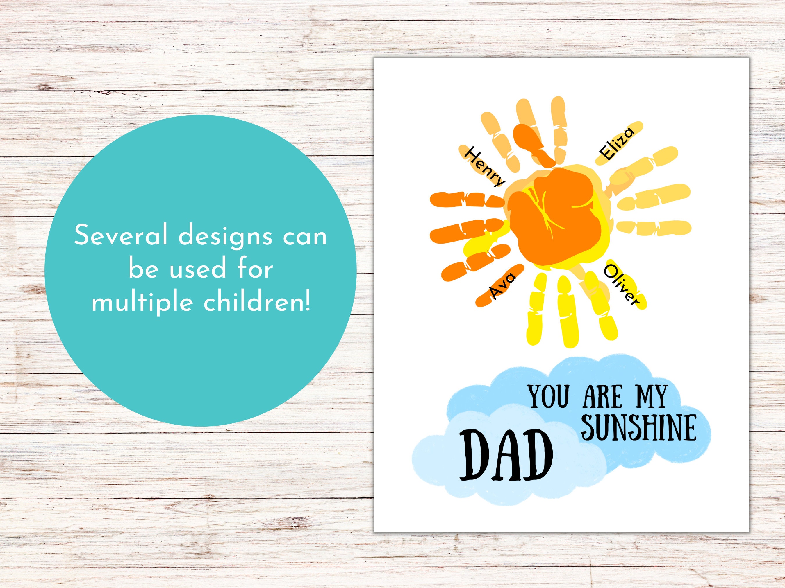 Father's Day Printable Handprint Craft for Kids & Babies Bundle ...