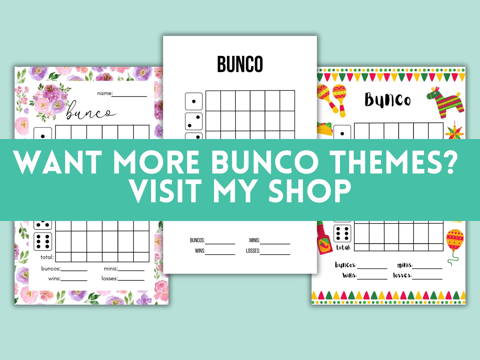 Printable Summer Fun Bunco Score Sheets | Beach Bunco Cards | July ...